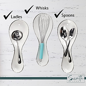 Oversized Spoon Rest with Silver Edges