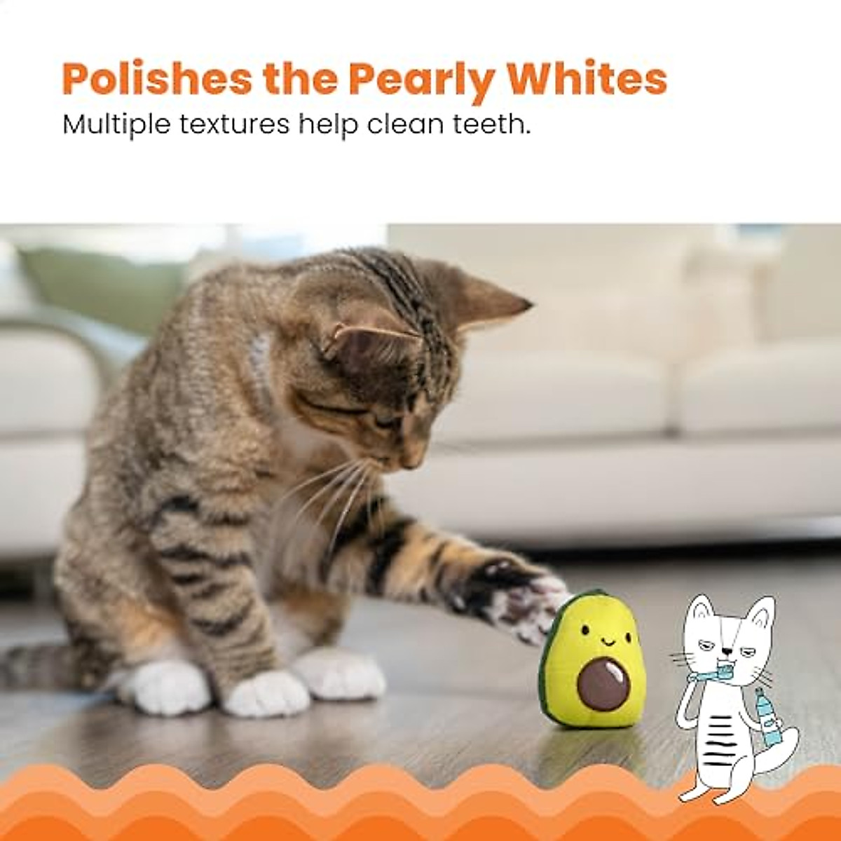 Catstages Lil' Avocato Dental Health Catnip Cat Chew Toy