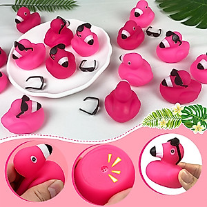 12 Set Hot Pink Rubber Ducks Bulk Pink Bath Toys for Baby Shower Birthday Party Favors Classroom Prizes
