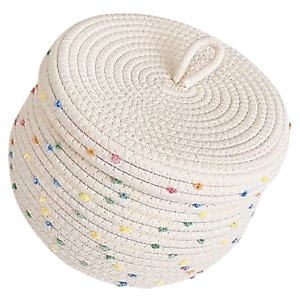 CHILDWEET Rope Storage Basket Round Storage Basket Small Baskets for Shelves Laundry Basket Woven Round Rattan Boxes Woven Storage Bin Rattan Storage Baskets Home Supplies Bedroom Organizer