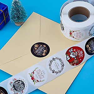 SAVITA 500 Pieces 3.8 cm Christmas Sticker Label, Envelope Stickers Presents Decorative Stickers Party Decoration Christmas Labels (5 Models)