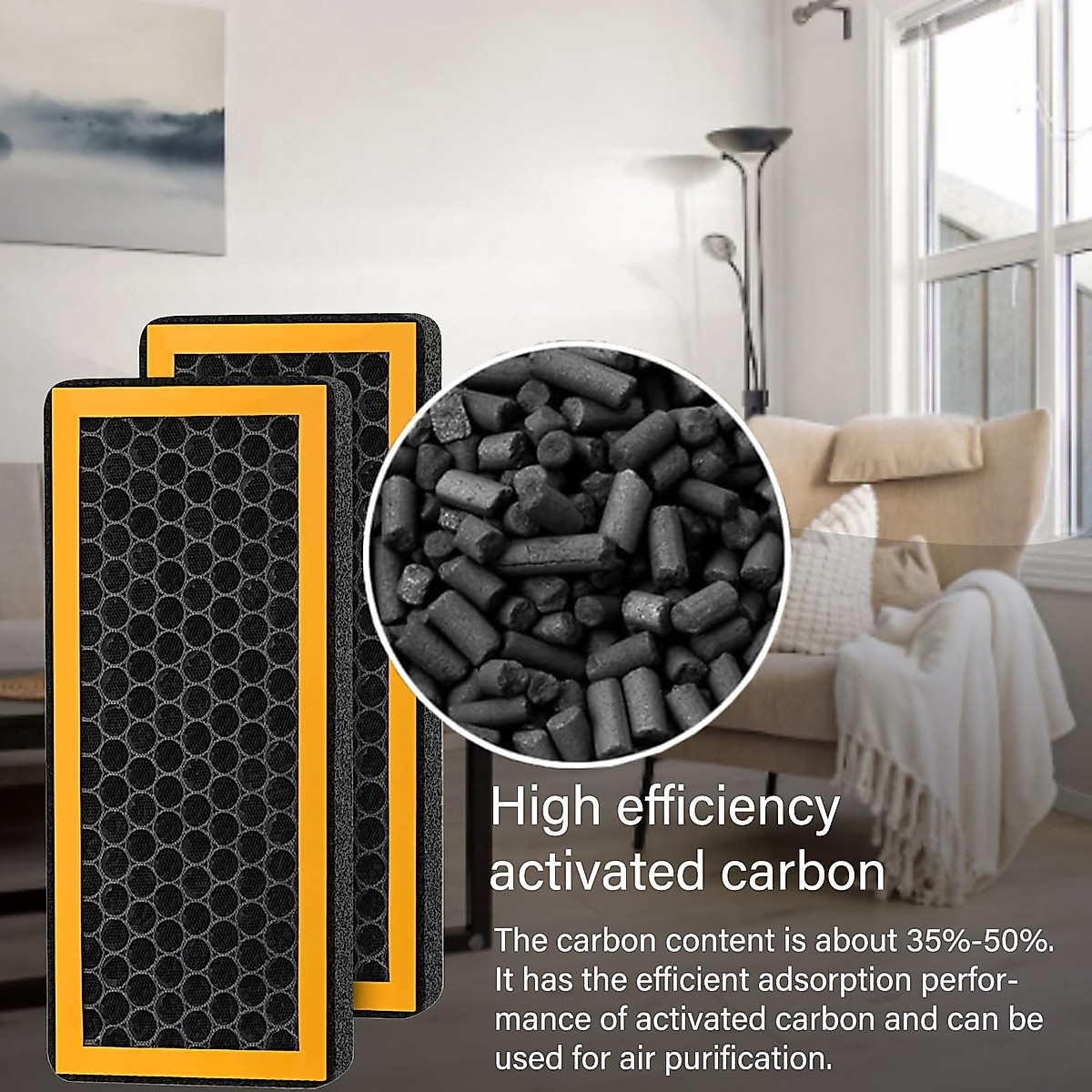 AT-PET01 AT-PET02 Replacement Filter for HoMedics PetPlus AT-PETODR and TotalClean AT-OFL, AT-PET01, AT-PET02 and AR-45, 2 Pack H13 True Hepa and 2 Pack Activated Carbon Filter
