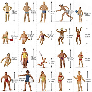Evemodel P8720 40pcs Model Trains Swimming Figures 1:87 Scale HO Scale People Scenery Layout Landscape Miniature