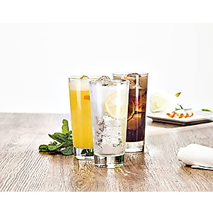 Fortessa Basics Elixir Everyday 12 Pack Set Glassware Kitchen and Barware Great for: Beer, Cocktails, Water, Juice, Iced Tea, Soft Drinks., Cooler Glass, 16 Ounce