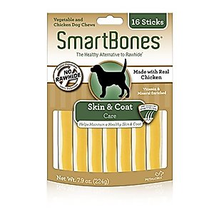 SmartBones Skin And Coat Care Sticks 16 Count, Rawhide-Free Chews For Dogs, With Omega Fatty Acids