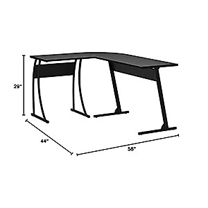 CHADIOR L Shaped Corner Computer Gaming Desk 58" L x 44" W Modern Workstation Table for Small Space Home Office, Black