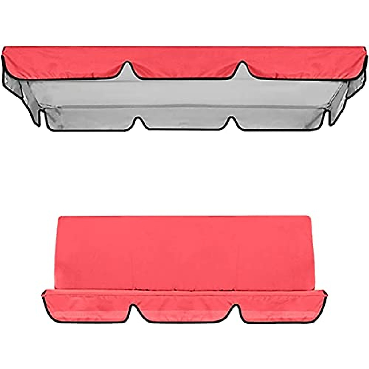KFJZGZZ Replacement Cover Swing Ceiling Cloth Rain Cover Outdoor Awning Courtyard Patio Lawn & Garden Tree Swing for Adults Couch (0-Red, One Size)