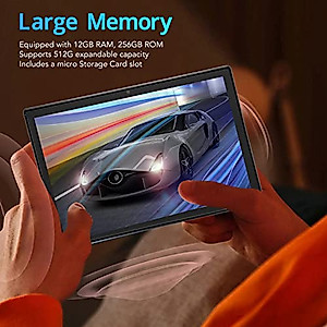 Android 12 Tablet 10.1 Inch Smart Tablet, Octa Core CPU 12GB RAM 256GB ROM, Support 4G LTE, 2.4G 5G Dual Band WiFi, 8MP Front and 16MP Rear Cameras (Iron Gray)