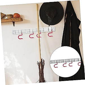 Unomor Broomstick Wall Mount Clothing Rack Mutitool Garage Tool Organizer Mop Hanging Hooks Broom Mop Holder Broom Hanger Broom Organizer Wall Hanging Broom Gripper Mops Aluminum Alloy