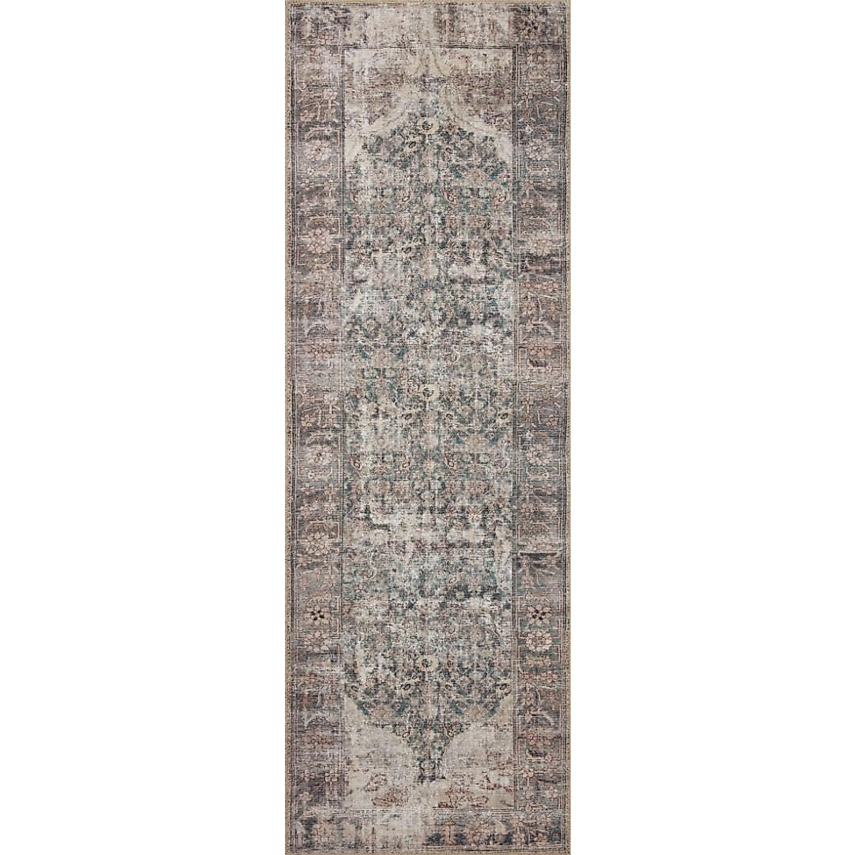 Loloi Amber Lewis Georgie Collection GER-08 Lagoon/Beige 5'-0" x 7'-6", .19" Pile Height, Area Rug