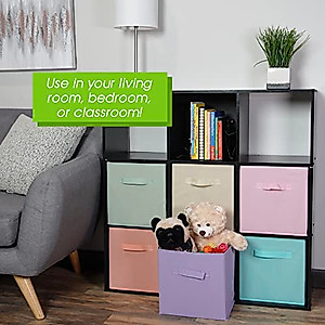 7Penn Basket Cube Storage Bins - 6pk Pastel 10in Square Collapsible Fabric Storage Cubes Organizer Bins for Playroom