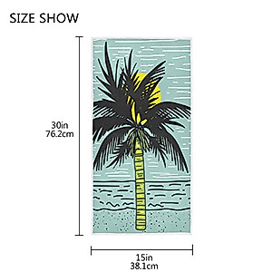 HUSSRITY Tropical Palm Island Towels Super Soft Hand Towel Highly Absorbent Washcloths Quick Dry Bath Towel 30x15 Inch Durable Lightweight