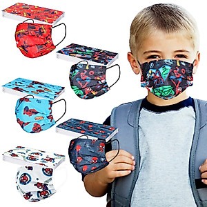50PCS Kids Face_Mask Children 3Ply Earloop Breathable Kids Face_Mask Outdoor School Supplies Boys Girls