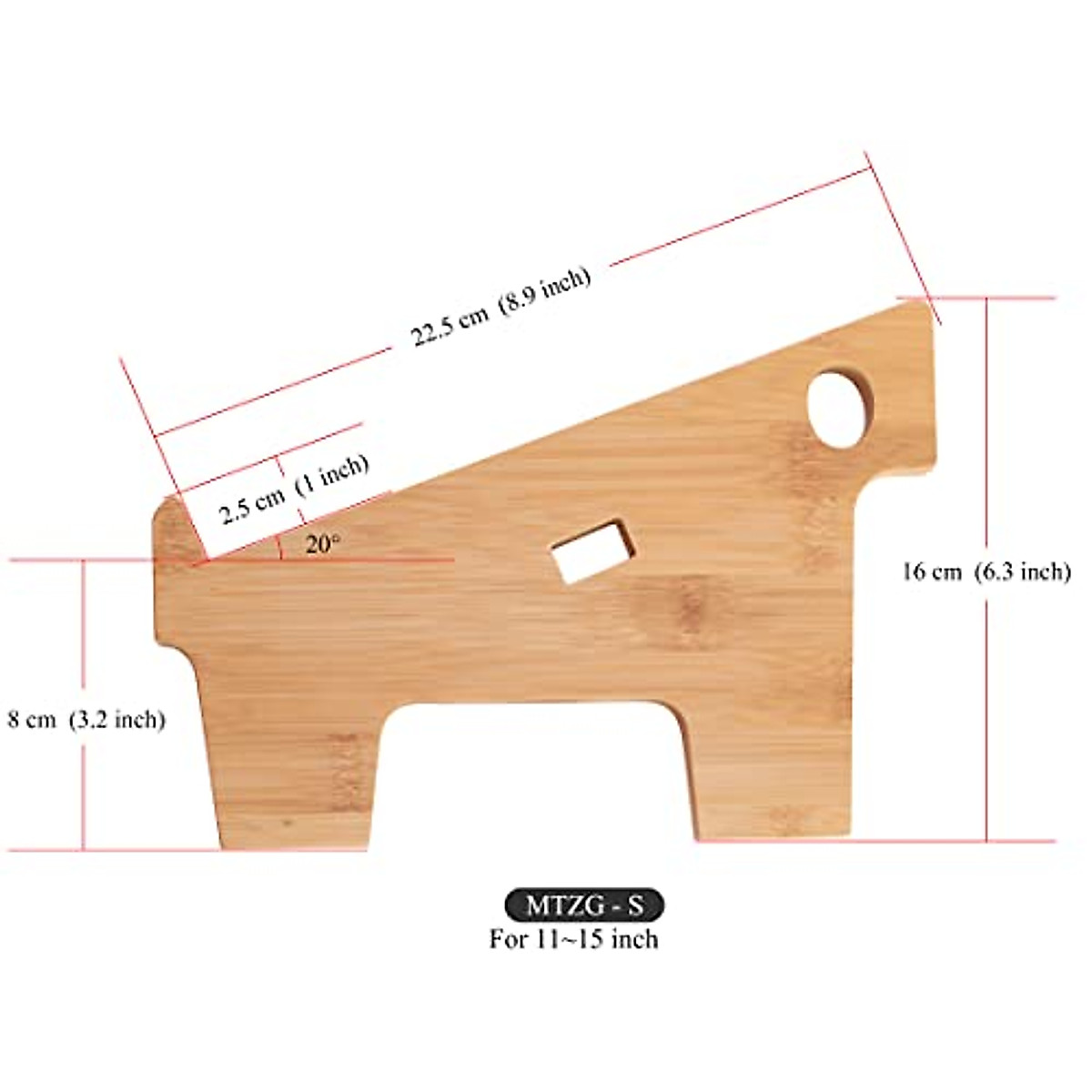 MTWhirldy Laptop Stand Bamboo, Universal Computer Riser Stands Compatible with MacBook Air Mac Pro HP DELL Acer Wood Laptop Holder for Desk (for 11-15inch)