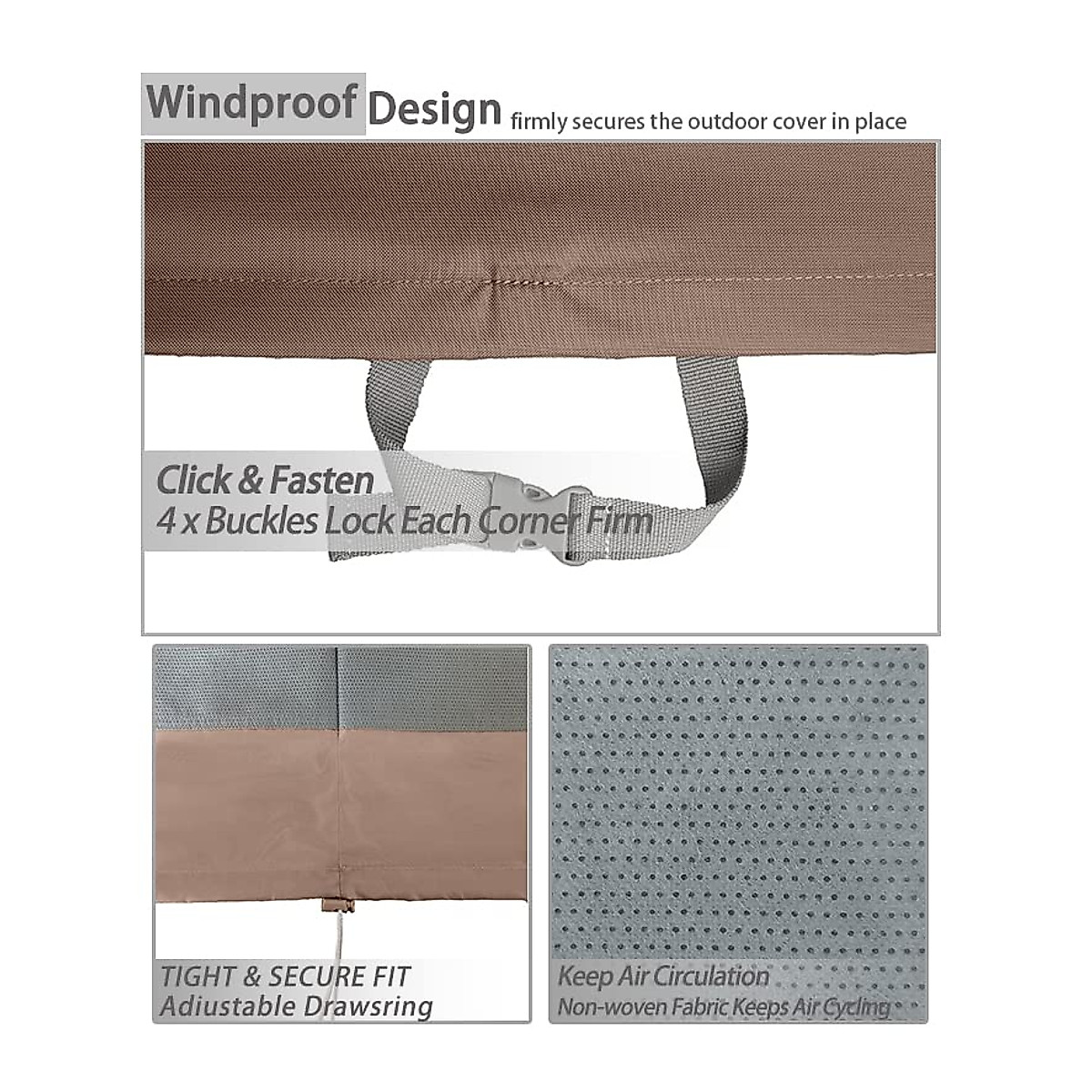 Garden Balsam Patio Furniture Cover Beige 48" D X 28" H Round Waterproof Outdoor Table Chair Set Covers Outdoor Sectional Cover Outdoor Furniture Set Cover