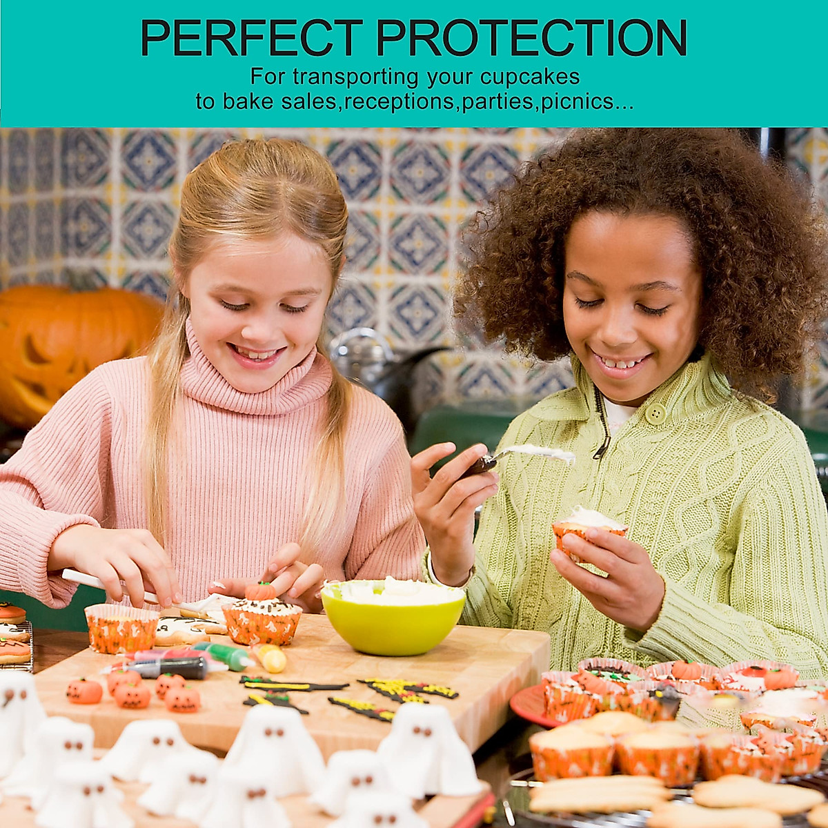 3unshine 24 Count Cupcake Containers, Set of 12 Plastic Cupcake Boxes Bulk, 24 Compartment Cupcake Holder with Detachable Lid,Disposable Muffin Carrier