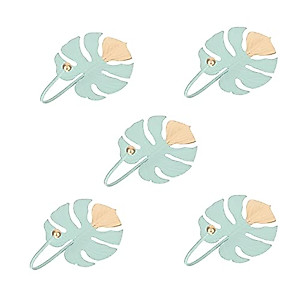 DOITOOL Metal Hangers Palm Leaf Wall Hooks Hanger: 5pcs Decorative Monstera Leaf Towel Hooks Rustic Key Hangers for Coat Hat Robe Entryway Car Key Holder