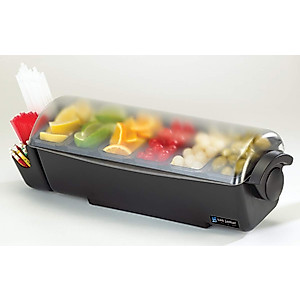 San Jamar Dome Plastic Garnish Center, 8 Pint - 5 Tray, Black