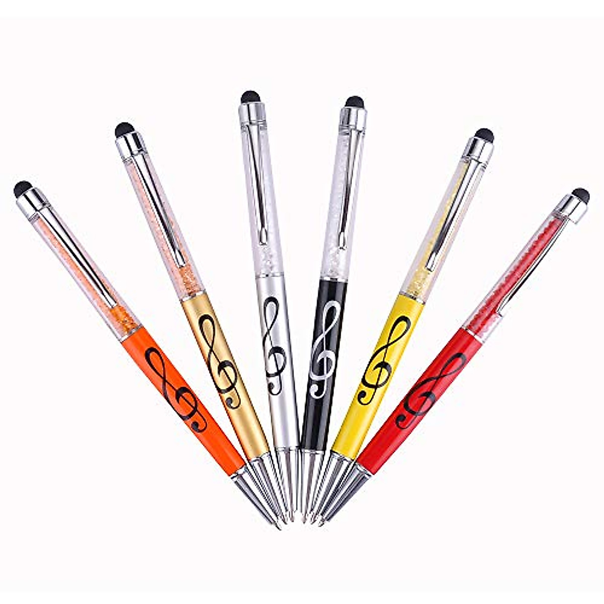 Stylus Pen Crystal Ballpoint Pens Capacitive Diamond Writing Pens Music Note Ball Point Fit All Touch Screens Device (Stylus Ballpoint)