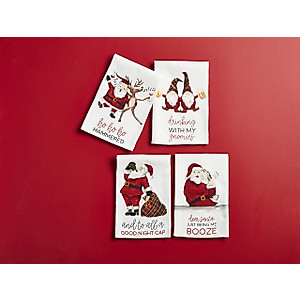 Mud Pie Alcohol Christmas Towel, Booze, 26" x 16.5"