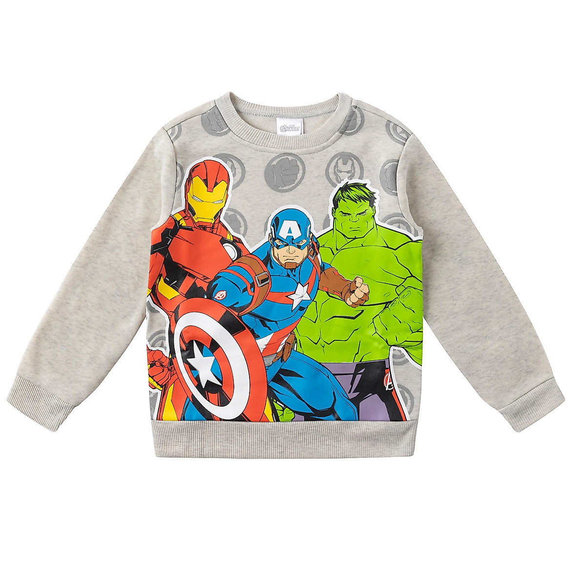Marvel Avengers Captain America, Ironman, and Hulk Boys 2 Piece Sweatshirt and Pants Set for Toddlers and Big Kids