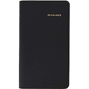 2022 Pocket Calendar by AT-A-GLANCE, Monthly Planner, 3-1/2" x 6", Pocket Size, Black (7006405)