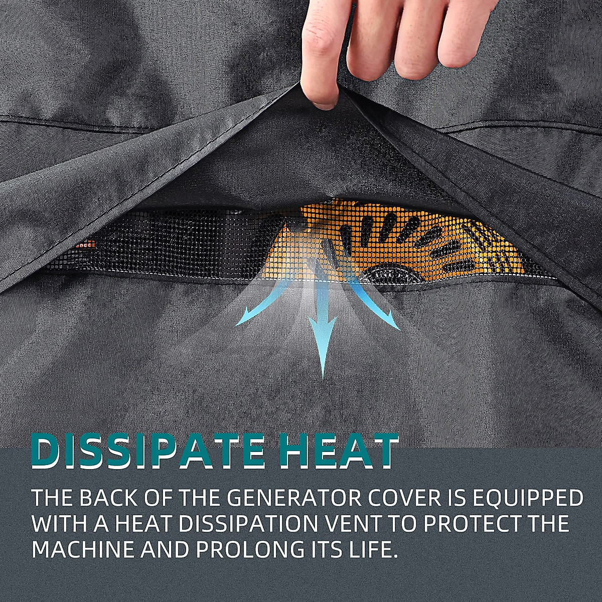 PALON Outdoor Waterproof Generator Covers, 26x20x20in Camping Dynamo Protection, Universal Generator Protector for Portable Generators 3000-5000W, Black