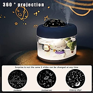 HMLUESR Baby Cool Mist Humidifiers for Bedroom Quiet - 16.91 OZ Small Humidifiers for Home with Night Light & Star Projector for Kids, Babies, Girls as Best Gift