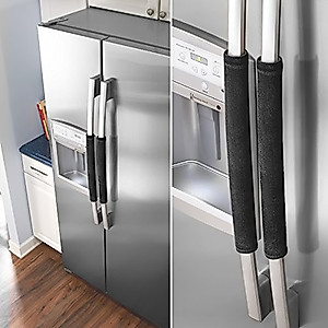 OUGAR8 Refrigerator Door Handle Covers,Keep Your Kitchen Appliance Clean from Smudges, Fingertips, Drips, &Food Stains, Perfect for Dishwashers (5pcs, Black)