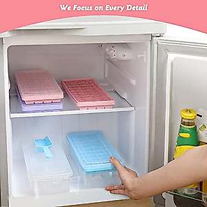 Food-grade Silicone Ice Cube Tray with Lid and Storage Bin for Freezer, Easy-Release 36 Small Nugget Ice Tray with Spill-Resistant Cover&Bucket, Flexible Ice Cube Molds with Ice Container, Scoop Cover