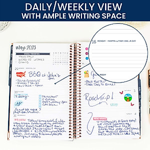 HARDCOVER bloom daily planners 2023 Calendar Year Day Planner (January 2023 - December 2023) - Passion/Goal Organizer - Monthly & Weekly Inspirational Agenda Book - 5.5" x 8.25" - Emerald Leopard