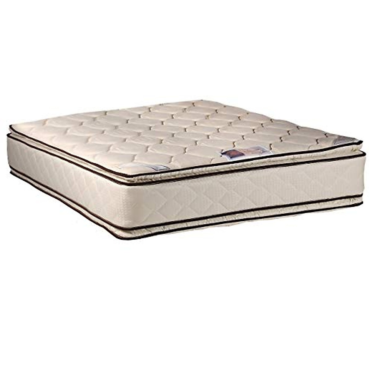 Coil Comfort Two-Sided Pillow Top Queen Mattress Only with Mattress Cover Protector Included - Fully Assembled, Orthopedic, Good for Your Back, Longlasting Comfort by Dream Solutions USA