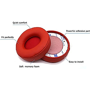 Adhiper Replacement Earpads Solo pro Replacement Ear Pads Ear Cushion is Compatible with Solo pro Headphones (Red)