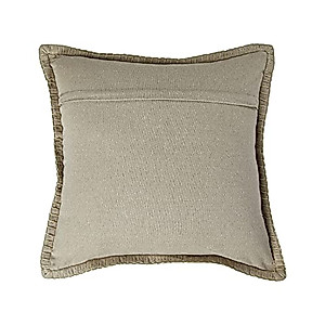 Creative Co-Op Handwoven Cotton Throw Geometric Embroidery, Multicolor Pillow, Multi