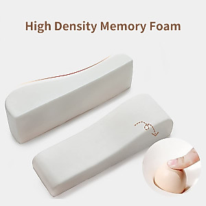 2pcs Office Chair Arm Covers, Ergonomic Chair Arm Pads with Memory Foam Armrest Elbow Pillow Forearm Pressure Relief for Office Chairs Gaming Chair (Black)