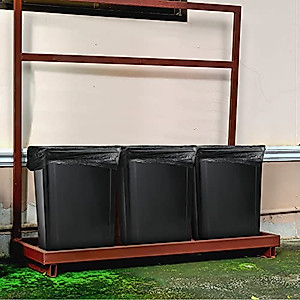 4 Pcs Trash Cans 10.6 Gallon Commercial Garbage Can Trash Bins, Plastic Rectangular Trash Can Wastebasket Recycle Bin for Commercial Office, Kitchen, Restaurant, Home, Black