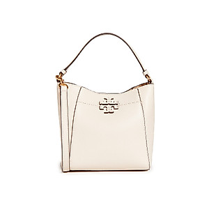 Tory Burch Women's Small McGraw Bucket Bag, Brie, Off White, One Size