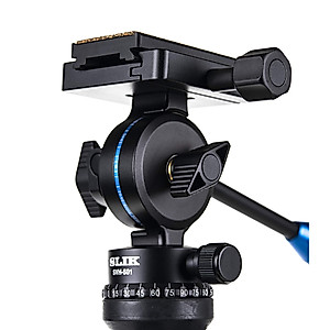 SLIK PRO 634CF-SVH Carbon Fiber Tripod with SVH-501 Compact Fluid Video Head for Mirrorless/DSLR Sony Nikon Canon Fuji Cameras and More - Black (611-899)