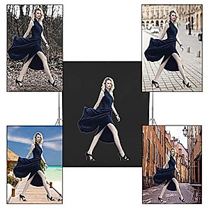 Folong Black Backdrop，Black Photo Backdrop，Black Screen Photo backdrop6 x 9 feet Black Photo Background Polyester Fiber, Non-Reflective Edge Treatment to Prevent Tearing 4 Clips