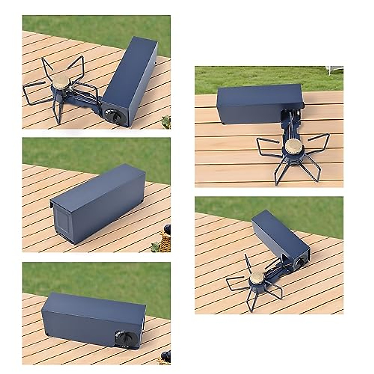 Folding Camping Cassette Stove Portable Camp Gases Burner Butane Stove 2400W with Electronic Ignition for Outdoor Cooking Picnic (Color : Black)