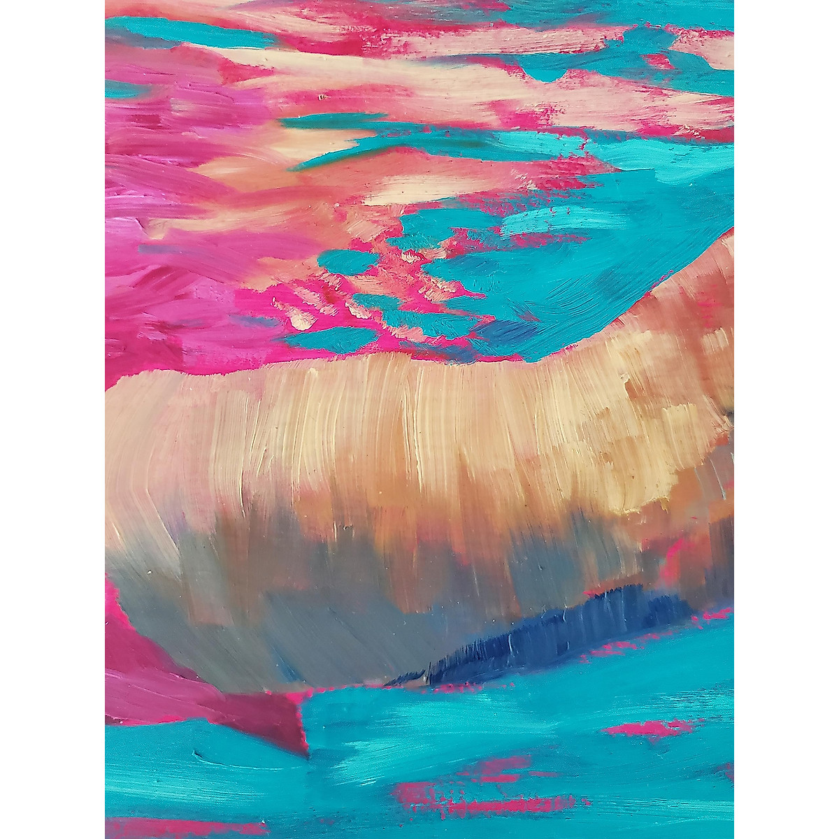 "Like A Fish" Painting - Oil on Cradled Wood Panel 12" x 6" x .75"