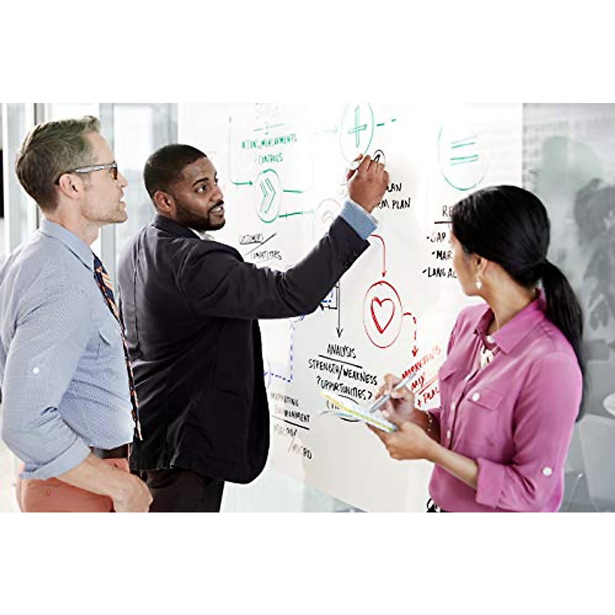 Post-it Dry Erase Whiteboard Film Surface for Walls, Doors, Tables, Chalkboards, Whiteboards, and More, Removable, Stain-Proof, Easy Installation, 50 Ft x 4 Ft (DEF50X4)