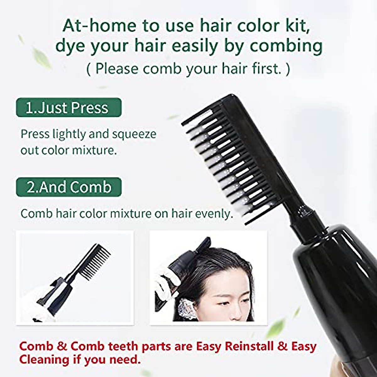 HJL Hair Color Permanent Hair Dye Cream with Comb Applicator Ammonia Free Hair Coloring Kit, Light Blonde, Pack of 1