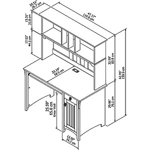 Atlin Designs Small Computer Desk with Hutch in Cape Cod Gray