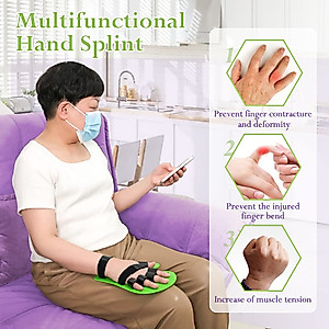KAVIL Hand Brace Resting Hand Splint Finger Stroke Recovery Equipment Finger Straightener Extender Hand Therapy Equipment with Finger Support (Fit Right or Left Hand)