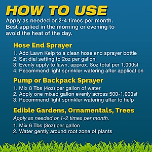 Lawn Kelp Fertilizer - Seaweed Fertilizer for Protecting & Greening Lawns (3 in 1 Formula) - Liquid Seaweed Fertilizer for Plants - Liquid Kelp Fertilizer - Organic Plant Fertilizer - Seaweed Extract