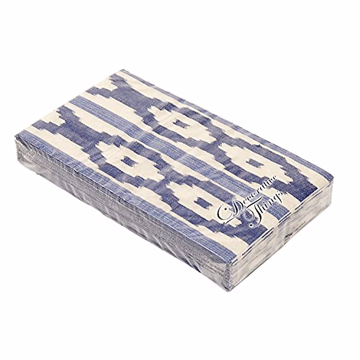 Decorative Paper Hand Towels Fingertip Towels Disposable Blue Bathroom Decor Modern Ikat Pak 64