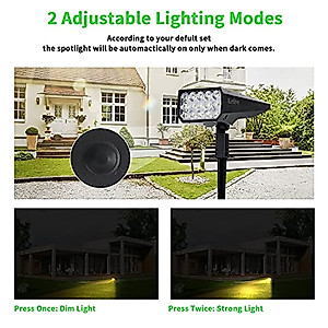 ketive Solar Outdoor Lights Garden, 15 LEDs Bright Solar Landscape Spotlights Waterproof, Auto-ON/Off Last a Whole Night Yard Lights, Warm White, 6 Pack