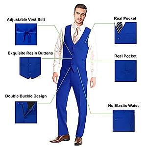 Men's Suit Slim Fit 3 Piece Suit Set Royal Blue Suits for Men Prom Wedding Groomen Suit Blazer Jacket Pants Set Business Tuxedo Men S