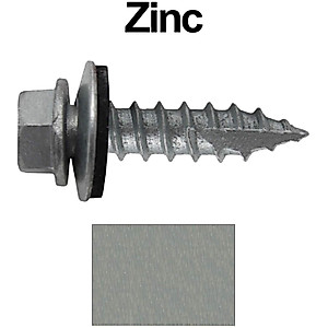 #14 Metal Roofing Screws: (250) Screws x 1" Galvanized Hex Head Sheet Metal Roof Screw. Self Starting Metal to Wood Sheet Metal Screws with EPDM Washer. for Corrugated Roofing
